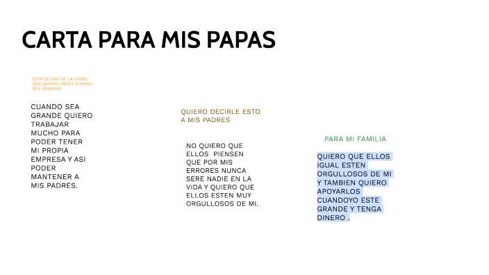 CARTA PARA MIS PADRES by xadany de la rosa reyes on Prezi
