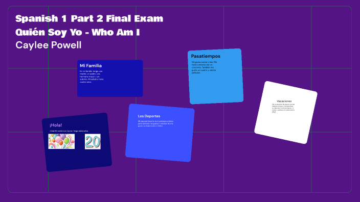 Spanish 1 Part 2 Final Exam Quién Soy Yo - Who Am I by Caylee Powell on ...