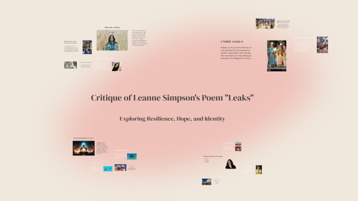 Analysis of Leanne Simpson's Poem "Leaks" by Emma Granger [Student] on ...