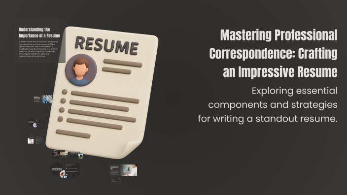 Mastering Professional Correspondence: Crafting an Impressive Resume by ...