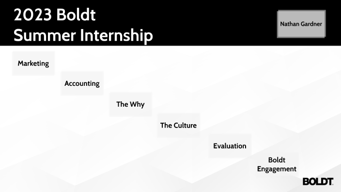 Nathan Gardner: Boldt Internship Presentation by Nathan Gardner on Prezi