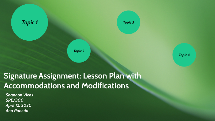 Signature Assignment: Lesson Plan with Accommodations and Modifications ...