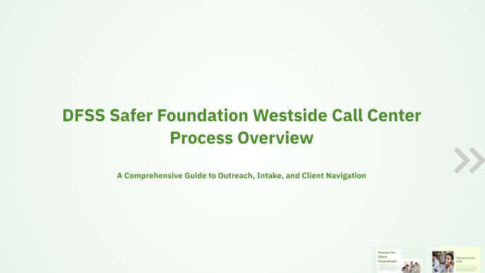 DFSS Safer Foundation Westside Call Center Process Overview by Jasmine ...