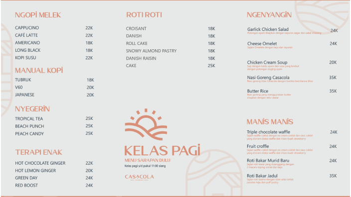 MENU CASACOLA by Mega Parlintara on Prezi