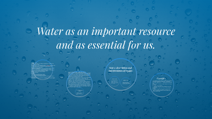 water as an important resource and as essential for us. by Carol Rios ...