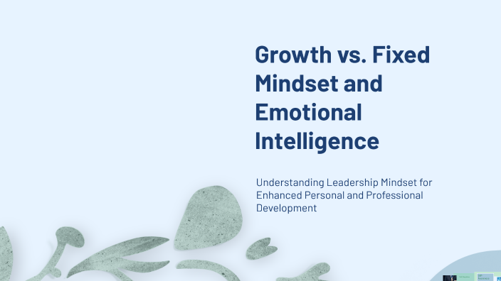 Growth vs. Fixed Mindset and Emotional Intelligence by HANNAH CLAUDINE ...