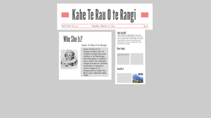 Kahe Te Rau O te Rangi by Ty Gilchrist on Prezi