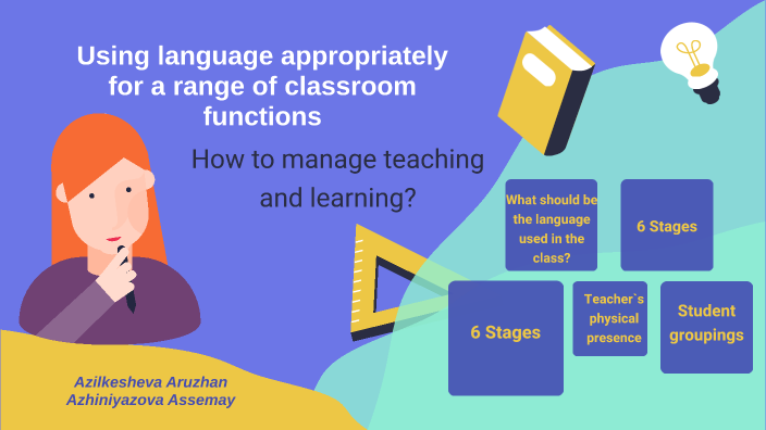 Using language appropriately for a range of classroom functions by ...