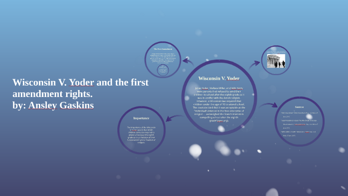 Wisconsin V. Yoder and the first amendment rights. by Ansley Gaskins on ...