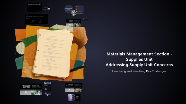 Improving Materials Management: Addressing Supply Unit Concerns by NJ ...