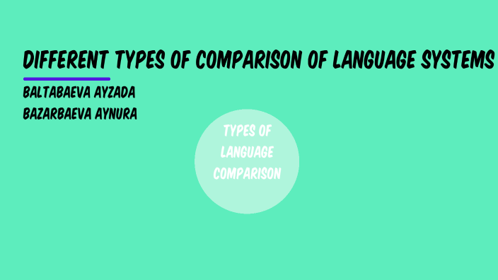 different types of comparison of language systems by Ayza Baltabaeva on ...