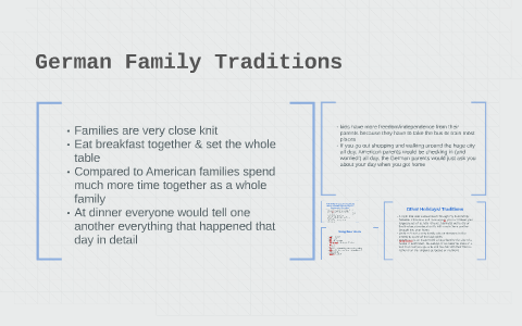 German Family Traditions by Nori R on Prezi