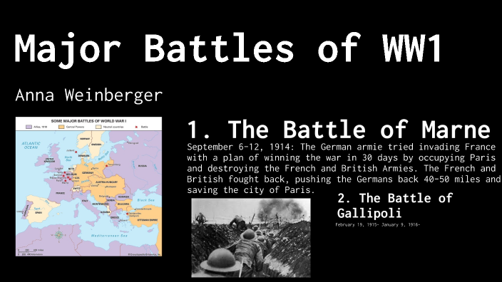 7 Major Battles of WW1 by Anna Weinberger on Prezi