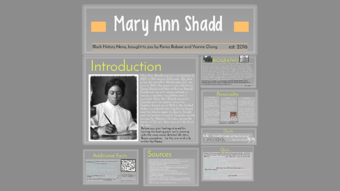 Mary Ann Shadd by yvonne c on Prezi