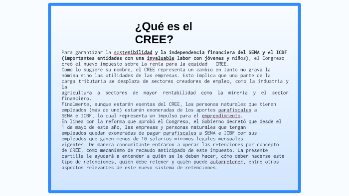 ¿Qué es el CREE? by juan esteban on Prezi