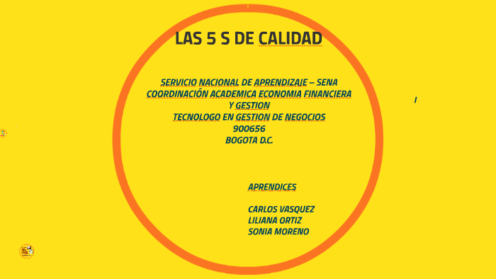 LAS 5´S DE CALIDAD by sonia moreno on Prezi