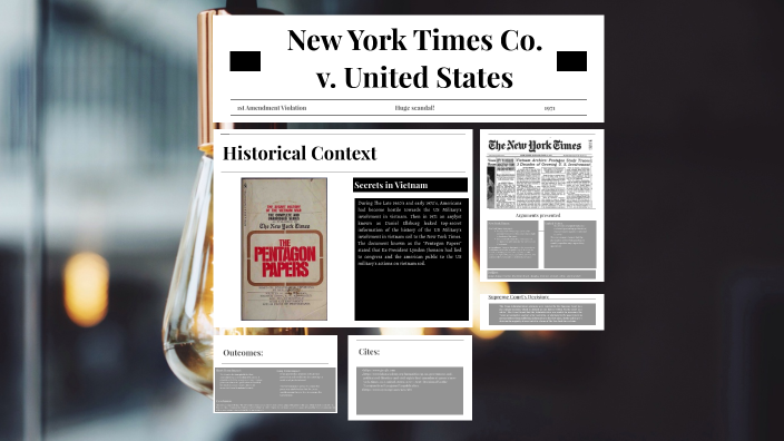 New York Times Co. v. United States (1971) 1st Amendment Trial by Adan ...