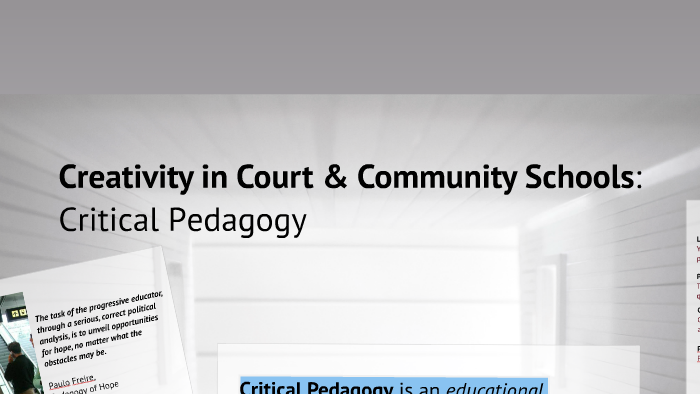 Creativity in Court & Community Schools / Critical Pedagogy by Derek ...
