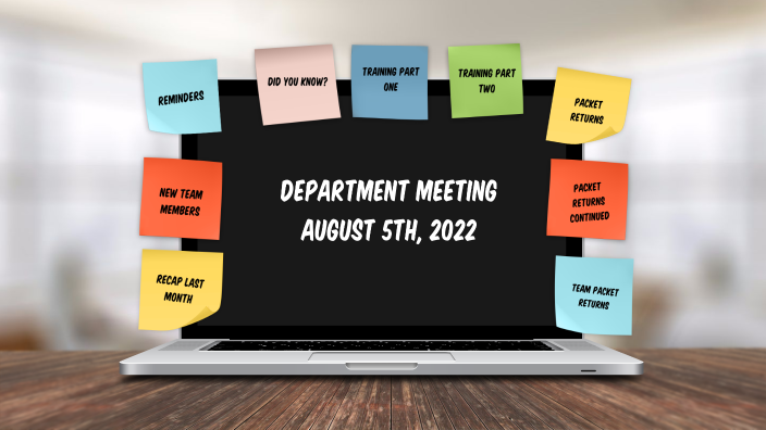 Department Meeting 8.5.2022 by Steve Gossard on Prezi