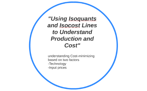 "Using Isoquants and Isocost Lines to Understand Production" unfinished ...