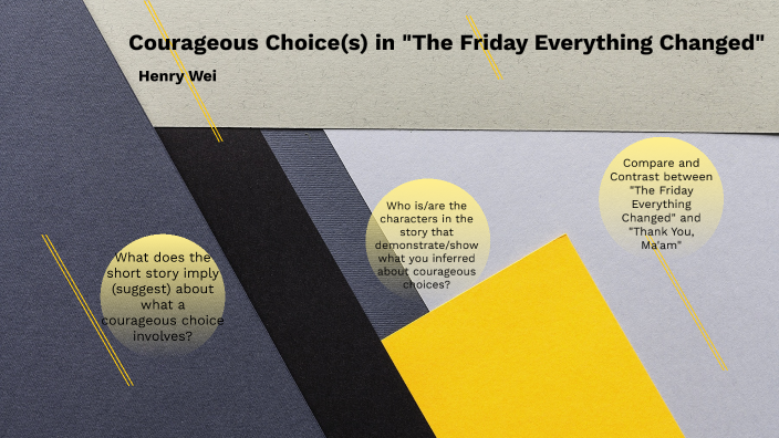Courageous Choice(s) in "The Friday Everything Changed" by Henry Wei on ...