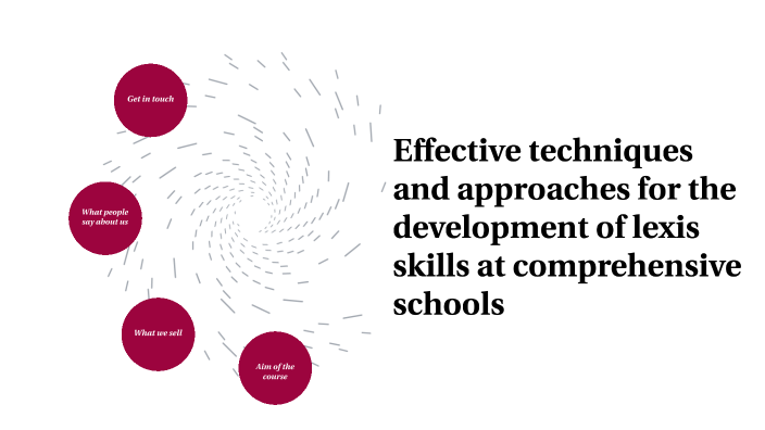 Effective techniques and approaches for the development of lexis skills ...