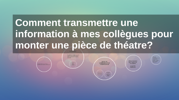 Comment transmettre une information à mes collègues pour mon by julien ...