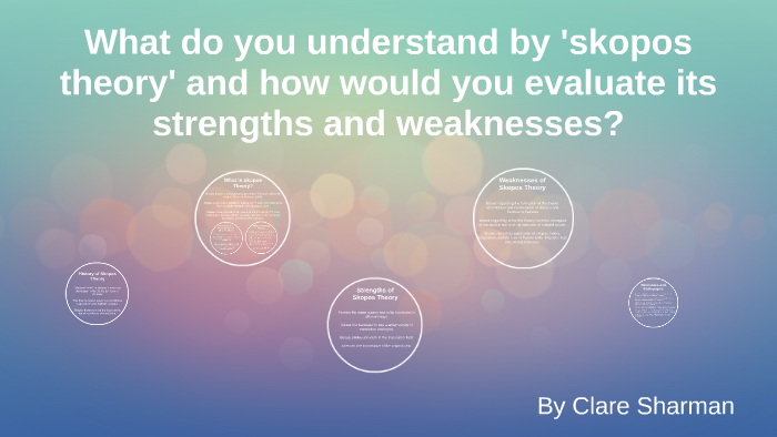 What do you understand by 'skopos theory' and how would you by Clare ...