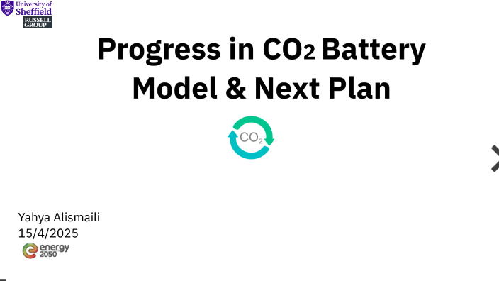 Progress in CO2 Battery Model & Next Plan by yahya alismaili on Prezi