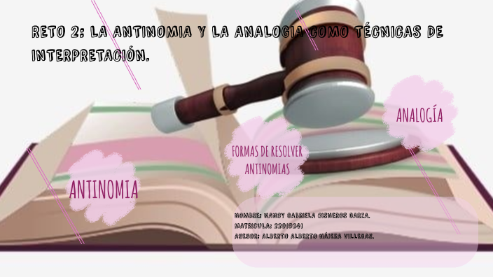 RETO 2: LA ANTINOMIA Y LA ANALOGÍA COMO MECANISMOS DE LA INTERPRETACIÓN ...