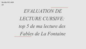 Evaluation de lecture cursive: top 5 de ma lecture des Fables de La Fontaine by Bertille Picard ...