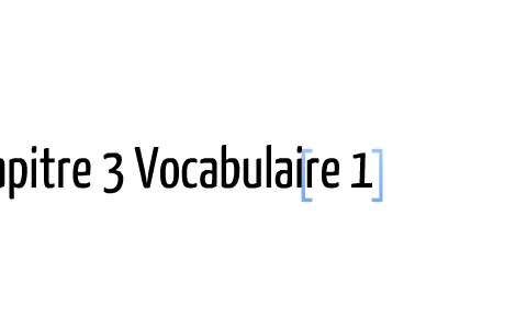 Bien Dit Chapitre 3 Vocabulaire 1 by Philip Martin on Prezi