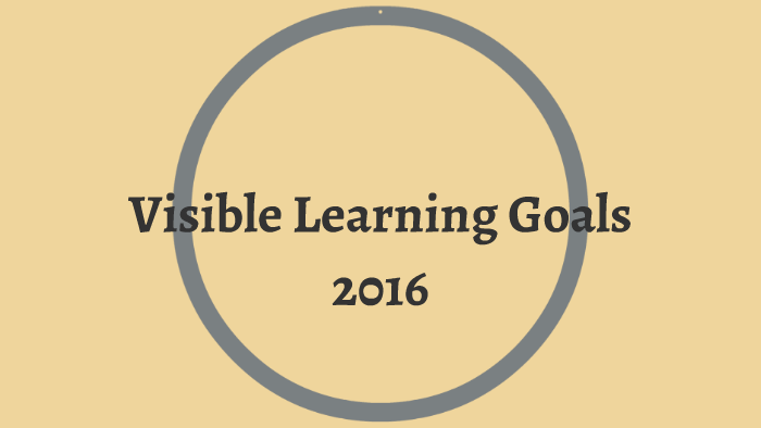 Visible Learning Goals 2016 by Jane Budd on Prezi