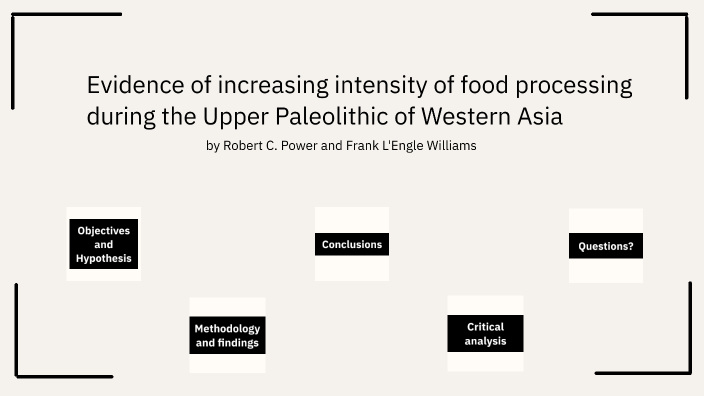Evidence of increasing intensity of food processing during the Upper ...