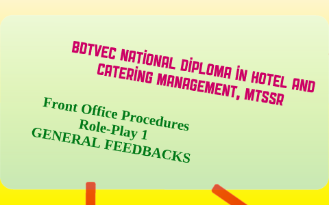 Front Office Role-Play 1 Feedbacks by Diana Mahmud on Prezi