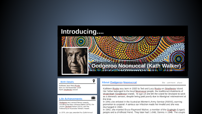 Oodgeroo Noonuccal (Kath Walker) by Luke Edwards on Prezi