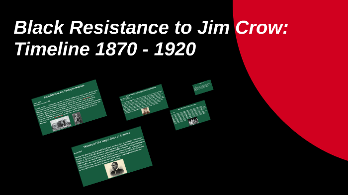 Black Resistance to Jim Crow: Timeline 1870 - 1920 by Lewis Waters on Prezi