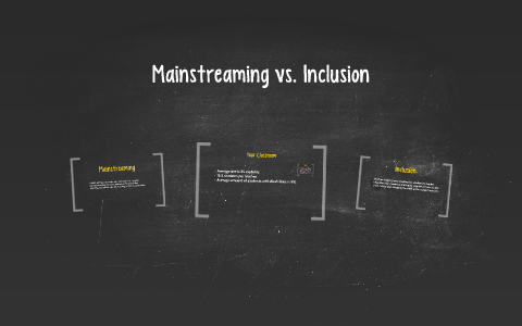 Mainstreaming Vs Inclusion