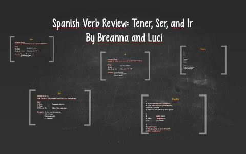 Spanish Verb Review: Tener, Ser, and Ir By Breanna and Luci by b olive ...