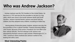 Andrew Jackson Poster by FATIMA ABDULLAH on Prezi Design
