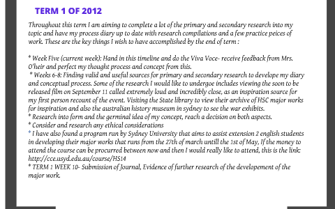 Extension 2 English Timeline by Annie C on Prezi