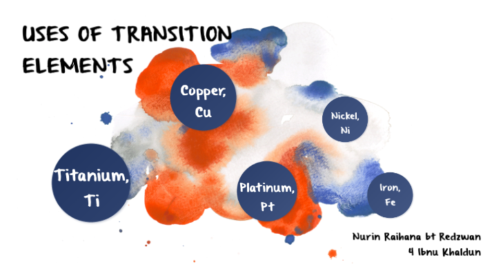 USES OF SEVERAL TRANSITION ELEMENTS IN VARIOUS INDUSTRIES by nurin ...