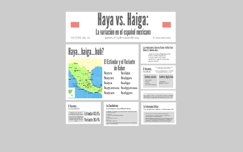 Haya vs. Haiga: Variación en el español mexicano by Mara Nielsen on Prezi