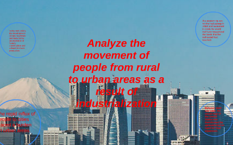 Analyze the movement of people from rural to urban areas as by patrick ...