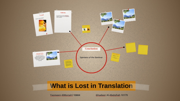 What is Lost in Transliation by Yasmeen Al on Prezi