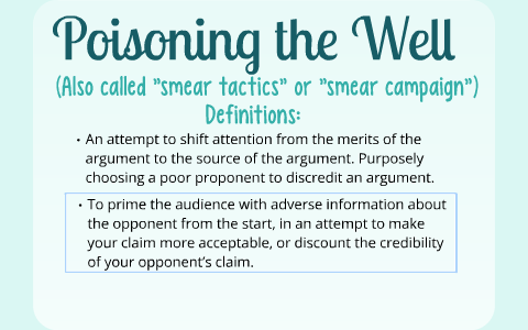 Poisoning the Well by Isabella Troiani on Prezi