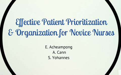 Effective Patient Prioritization and Organization for Novice Nurses by ...