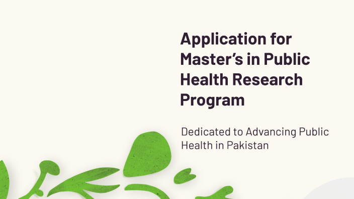 Application for Master’s in Public Health Research Program by alam ...
