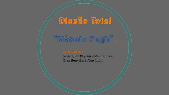 DISEÑO TOTAL-Metodo Pugh by joseph oliver rodriguez bayona on Prezi