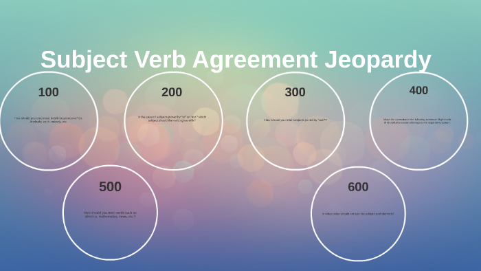 Subject Verb Agreement Jeopardy by Maddie Rose on Prezi